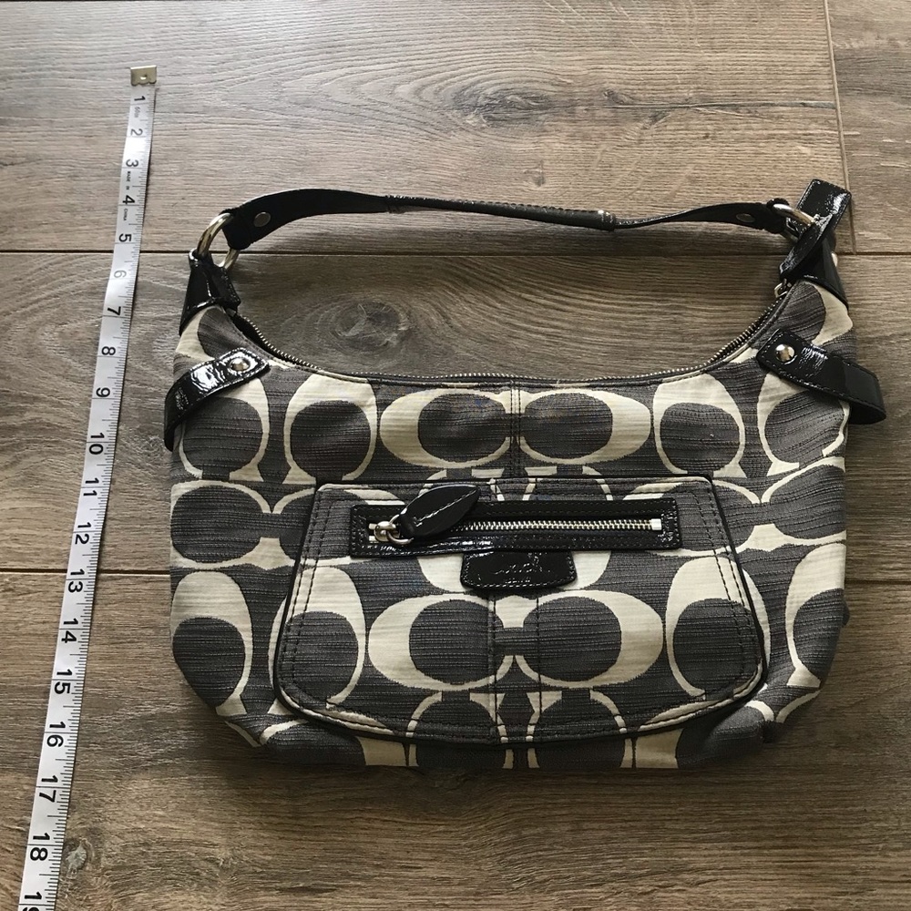 13291 Coach Penelope Shantung Signature Bag - Gem